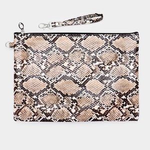 Eye Pop Supply | Bags | Python Snake Pattern Print Clutch Bag | Poshmark